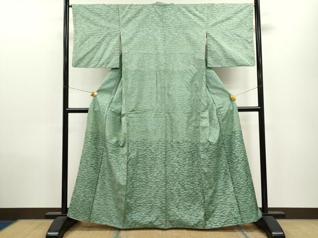 平和屋着物●本場大島紬　訪問着　7マルキ　総絣　芝草文　正絹　逸品　CAAV9323ze