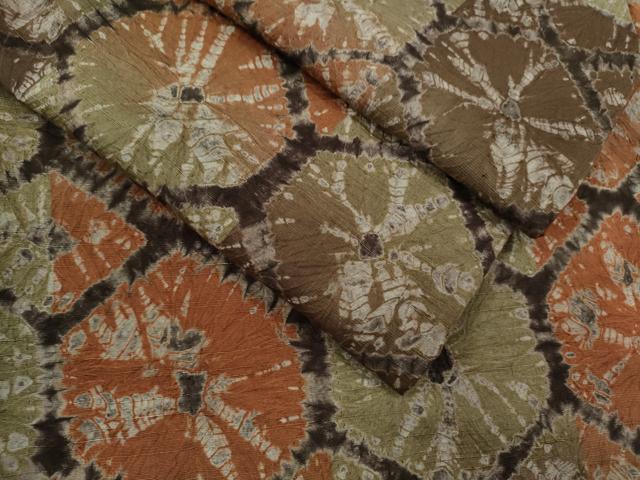 平和屋着物●上質な紬　絞り　吉祥文　正絹　逸品　CAAV9326ze