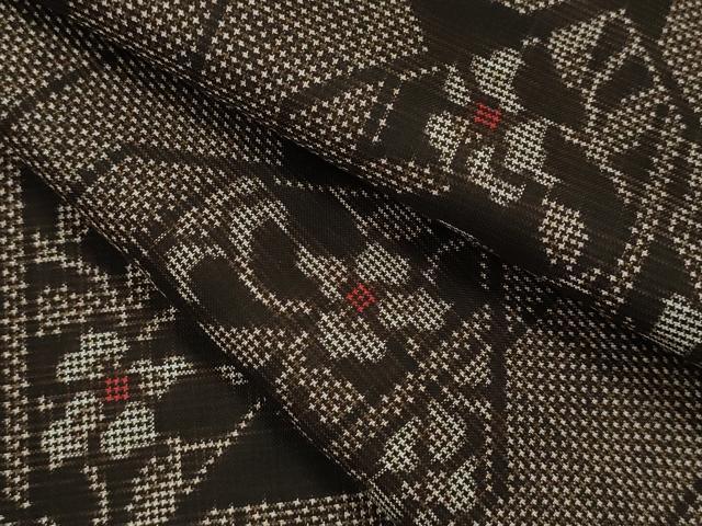 平和屋着物●本場大島紬　7マルキ　吉祥花文　正絹　逸品　CAAV9327ze