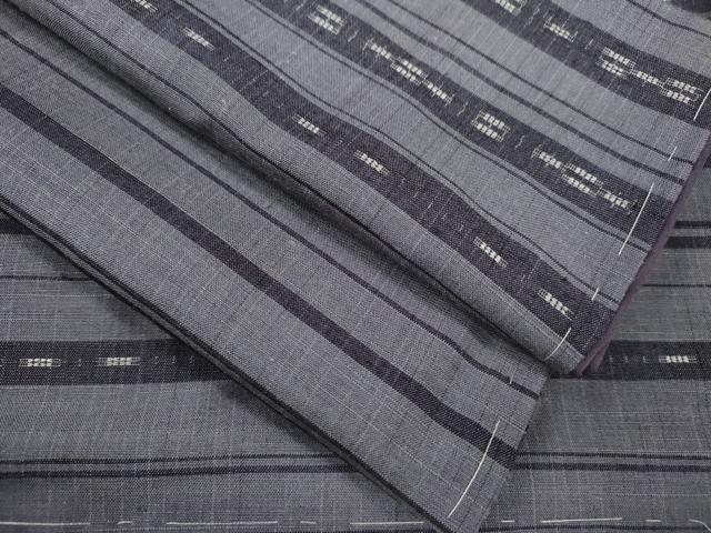 平和屋着物●上質な紬　横段吉祥文　正絹　逸品　未使用　CAAV9343ze