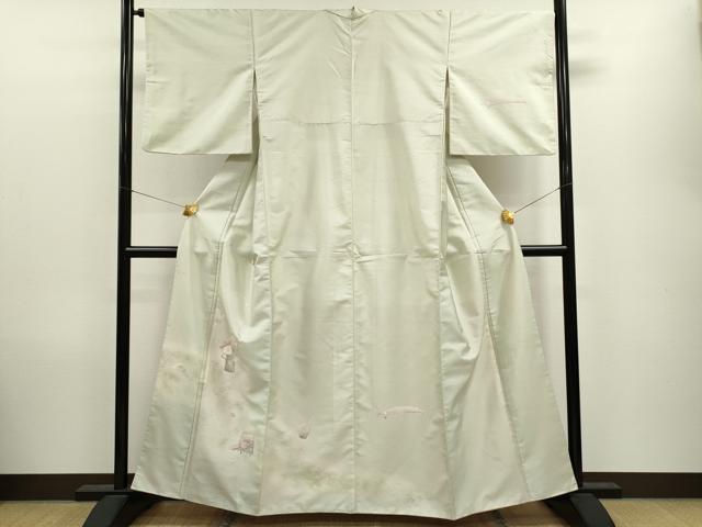 平和屋着物●訪問着　紬地　刺繍　霞吉祥枝花文　金彩　正絹　逸品　CAAV9358ze
