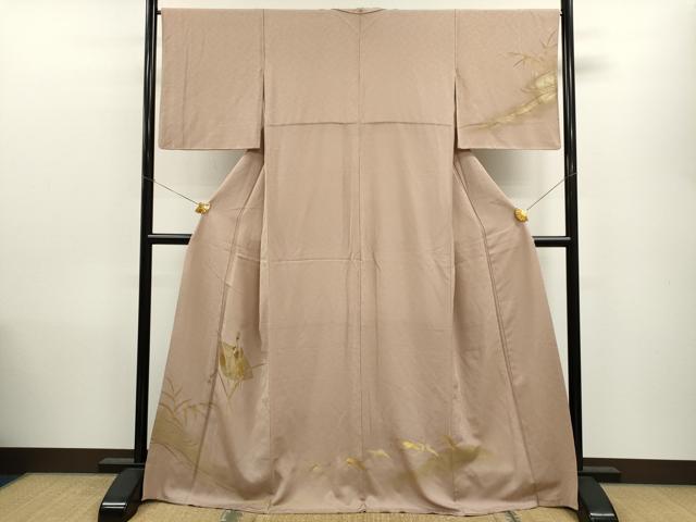 平和屋着物●上質な色無地　亀甲地紋　蘇芳色　正絹　逸品　未使用　AAAZ6847ph 平和屋着物○上質な色無地 亀甲地紋 蘇芳色 正絹 逸品 未使用