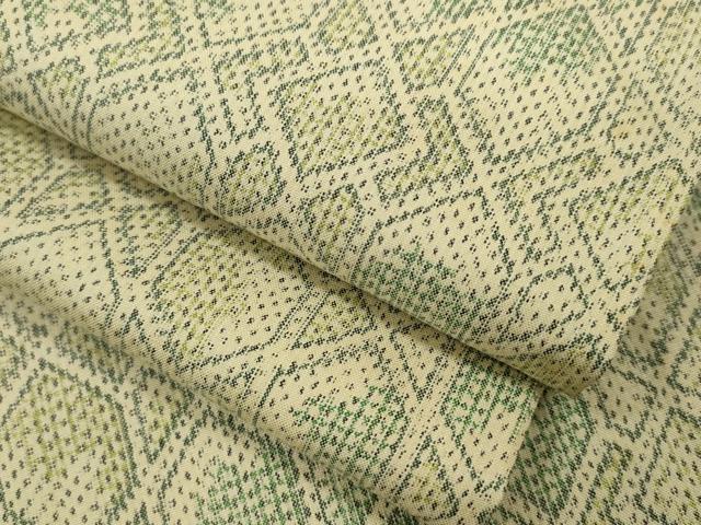 平和屋着物▽上質な紬　単衣　吉祥文　正絹　逸品　CAAV9423ze