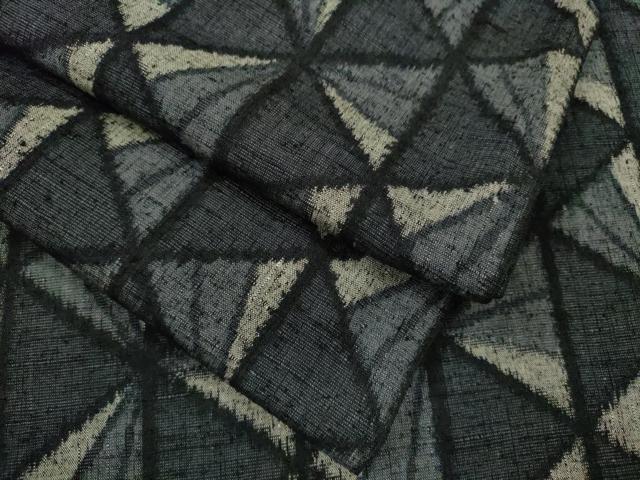 平和屋着物▽上質な紬　単衣　吉祥文　正絹　逸品　CAAV9468ze