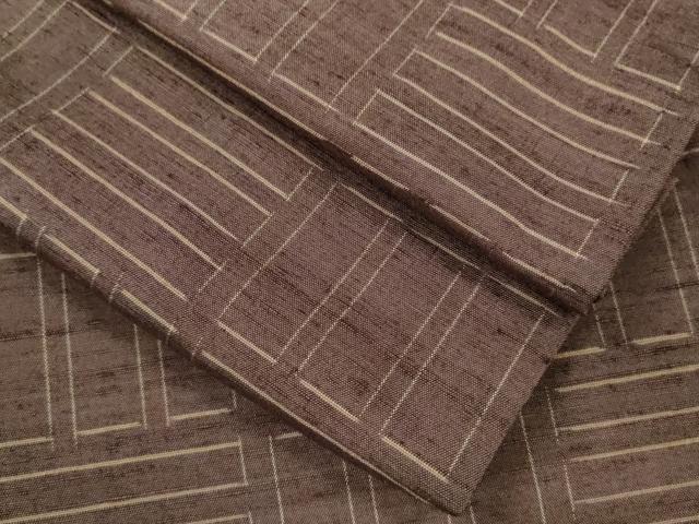 平和屋着物▽上質な紬　単衣　幾何学文様　正絹　逸品　CAAV9487ze