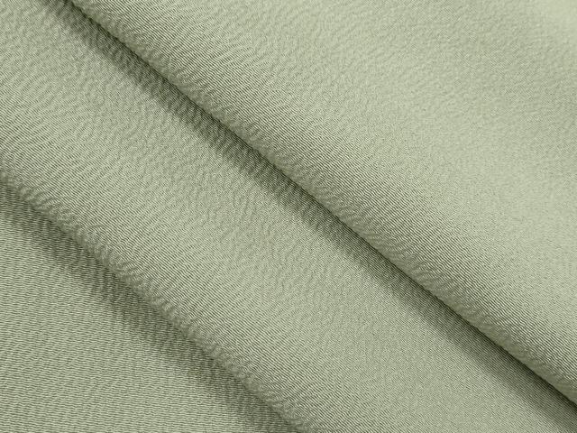 平和屋着物▽上質な色無地　単衣　山葵色　鬼しぼ縮緬　正絹　逸品　CAAV9510ze