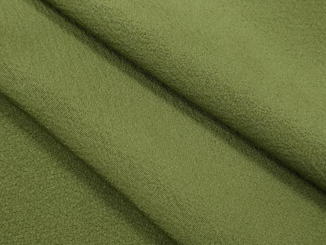 平和屋着物▽上質な色無地　単衣　鶯色　正絹　逸品　CAAV9515ze