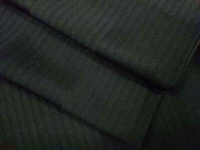 平和屋着物▽上質な小紋　単衣　縞市松文　黒地　さが美扱い　正絹　逸品　CAAV9518ze