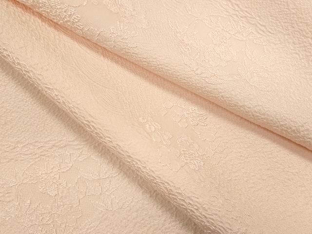 平和屋着物▽上質な色無地　単衣　流水草花丸地紋　薄桜色　正絹　逸品　CAAV9527ze