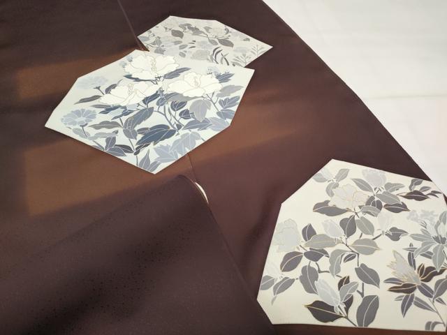 平和屋着物●京都の和装業の老舗一門 千切屋 付下げ 反物 草花文 暈し染め 金彩 鈴乃屋扱い 丹後ちりめん 着尺 逸品 未使用 CAAV9646th