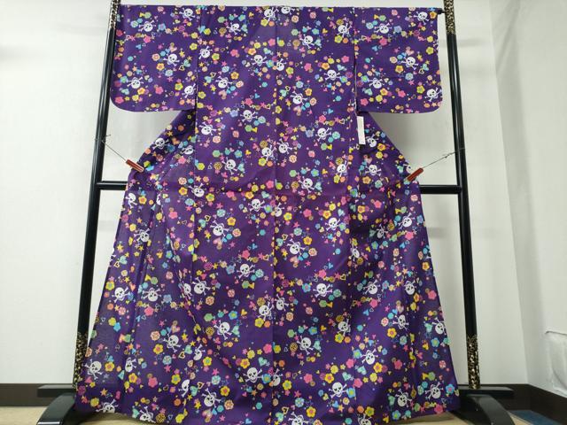 平和屋着物∴夏物　倖田來未　浴衣　綿紅梅　ハート　舞花文　綿　逸品　未使用　CAAW0817ng