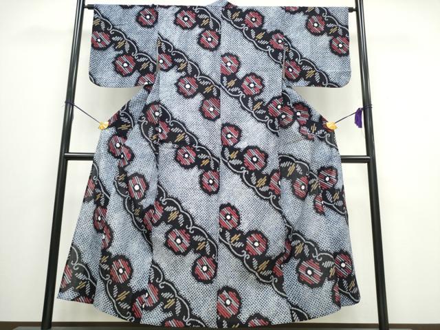 平和屋着物∴夏物　浴衣　有松鳴海絞り　花唐草文　綿　逸品　CAAW0891ng