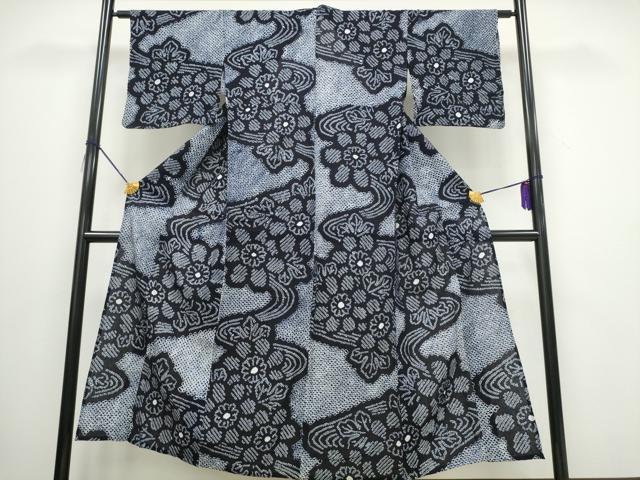 平和屋着物∴夏物　浴衣　有松鳴海絞り　流水菊文　綿　逸品　CAAW0892ng