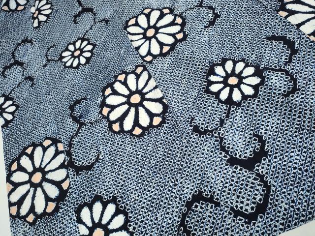 平和屋着物∴夏物　浴衣　有松鳴海絞り　菊唐草文　綿　逸品　CAAW0912ng
