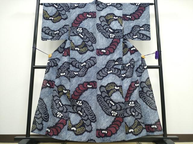 平和屋着物∴夏物　浴衣　有松鳴海絞り　乱菊　綿　逸品　未使用　CAAW0922ng