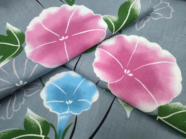 平和屋着物∴夏物　浴衣　朝顔　綿　逸品　CAAW0938ng