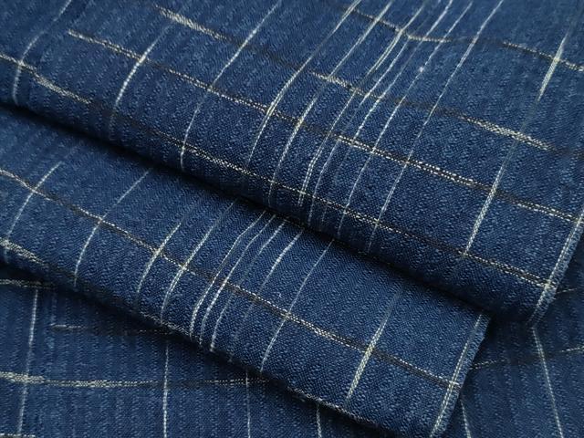 平和屋着物∴夏物　阿波しじら織　浴衣　格子柄　綿　逸品　CAAW0963ng