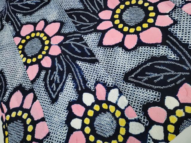 平和屋着物∴夏物　浴衣　有松鳴海絞り　向日葵　ひまわり　綿　逸品　CAAW0977ng