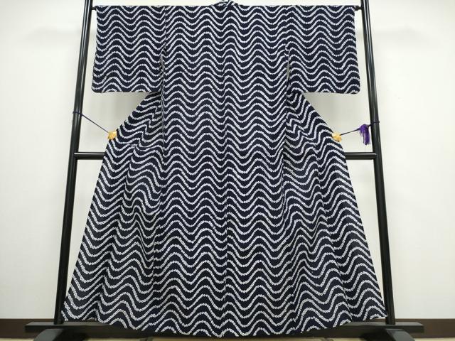 平和屋着物∴夏物　浴衣　有松鳴海絞り　変わり横段文　綿　逸品　CAAW0981ng