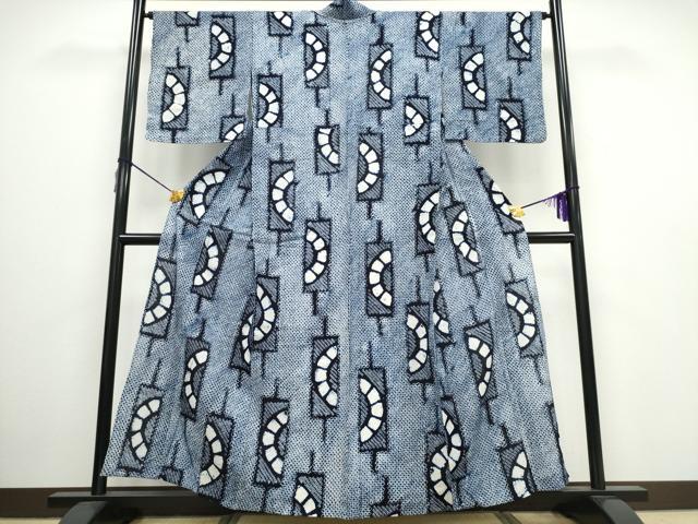 平和屋着物∴夏物　浴衣　有松鳴海絞り　短冊吉祥文　綿　逸品　CAAW0982ng