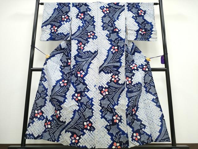 平和屋着物∴夏物　浴衣　有松鳴海絞り　花束文　綿　逸品　CAAW0988ng