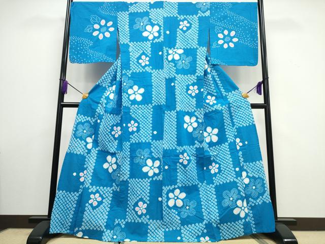 平和屋着物∴夏物　浴衣　有松鳴海絞り　吉祥舞花文　綿　逸品　CAAW1046ng