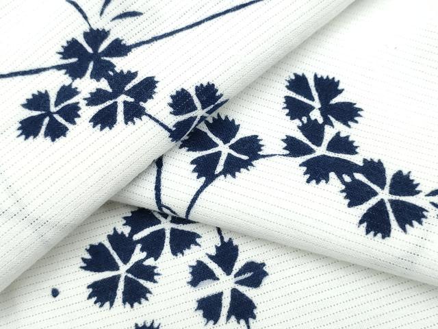 平和屋着物∴夏物　浴衣　小紋・浴衣兼用　綿絽　型染め　草花文　綿　逸品　CAAW1062ng