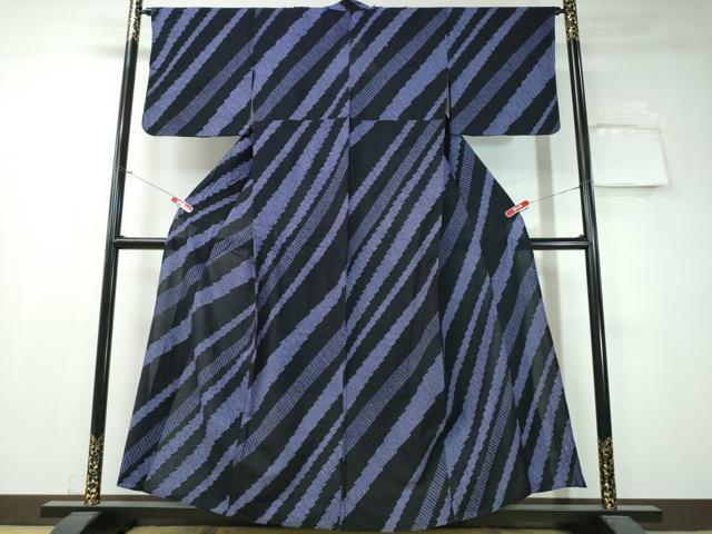 平和屋着物∴夏物　浴衣　有松鳴海絞り　斜線文　綿　逸品　CAAW1078ng