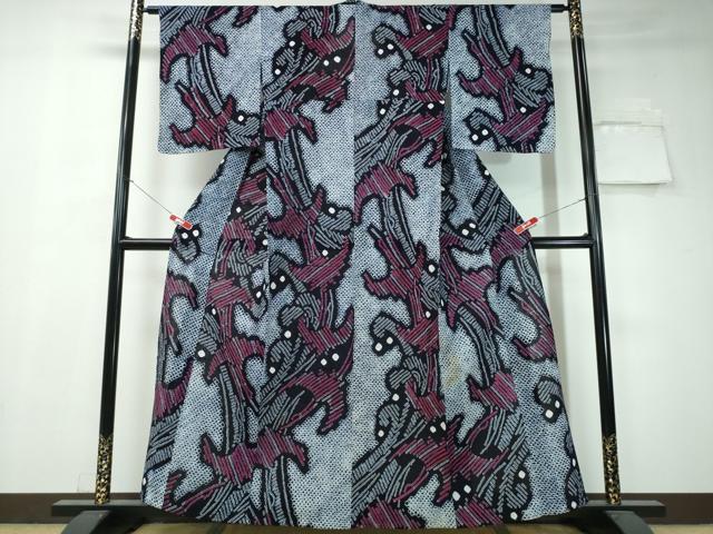 平和屋着物∴夏物　浴衣　有松鳴海絞り　草木文　綿　逸品　CAAW1083ng