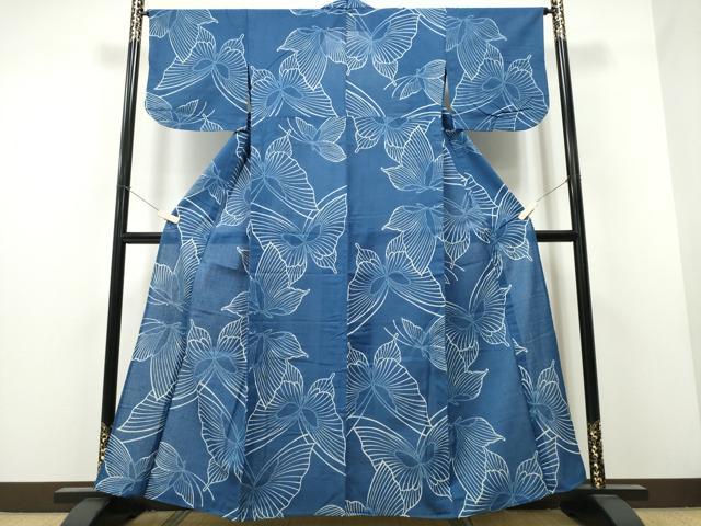 平和屋着物∴夏物　浴衣　綿紅梅　舞蝶文　綿　逸品　CAAW1107ng