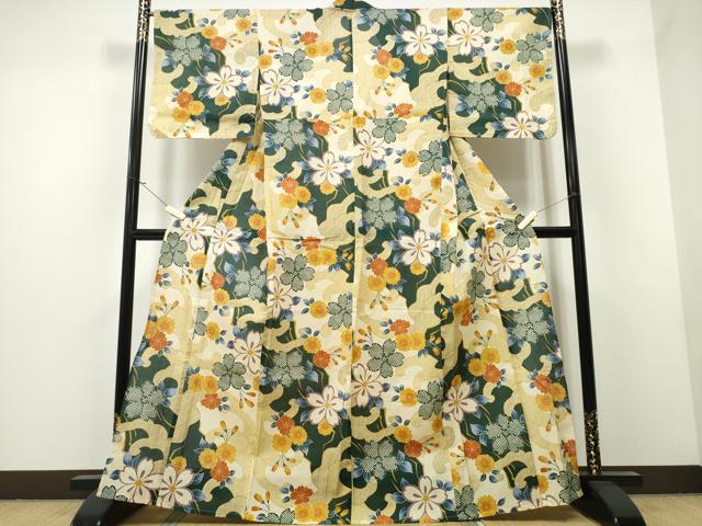 平和屋着物∴夏物　浴衣　綿紅梅　立波舞桜　綿　逸品　CAAW1110ng