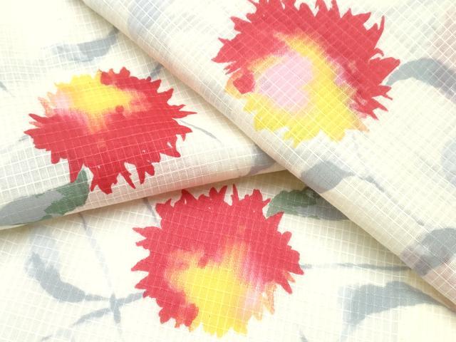 平和屋着物∴夏物　浴衣　綿紅梅　草花文　綿　逸品　CAAW1116ng