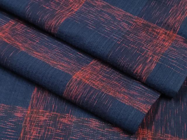 平和屋着物∴夏物　阿波しじら織　浴衣　格子柄　綿　逸品　CAAW1120ng