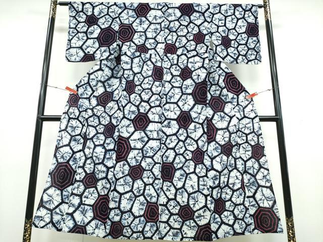 平和屋着物∴夏物　浴衣　有松鳴海絞り　亀甲吉祥文　綿　逸品　CAAW1133ng