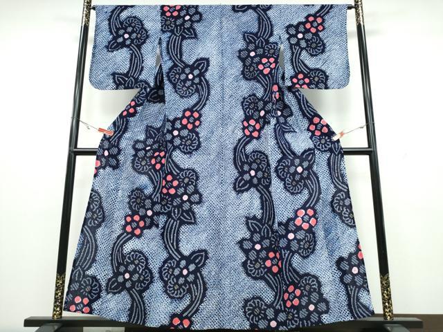 平和屋着物∴夏物　浴衣　有松鳴海絞り　流水菊文　綿　逸品　CAAW1134ng