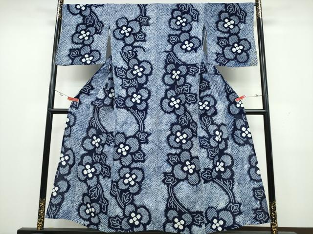 平和屋着物∴夏物　浴衣　有松鳴海絞り　枝花文　綿　逸品　CAAW1154ng