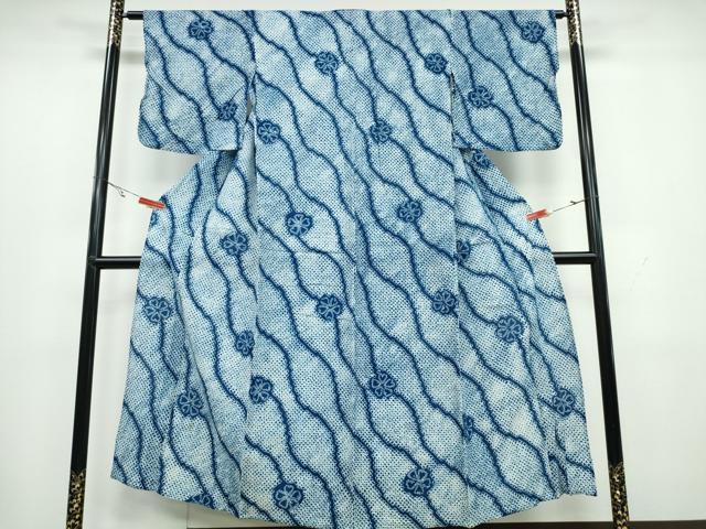 平和屋着物∴夏物　浴衣　有松鳴海絞り　立涌舞花文　綿　逸品　CAAW1163ng