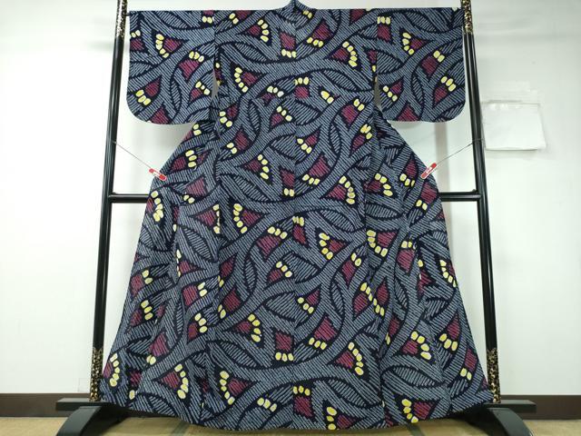 平和屋着物∴夏物　浴衣　有松鳴海絞り　草木花文　綿　逸品　CAAW1200ng