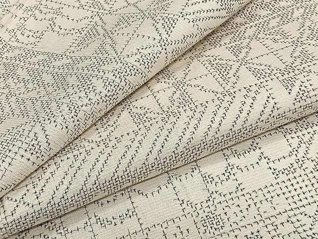 平和屋着物▽上質な紬　単衣　吉祥横段文　正絹　逸品　CAAW1337xi