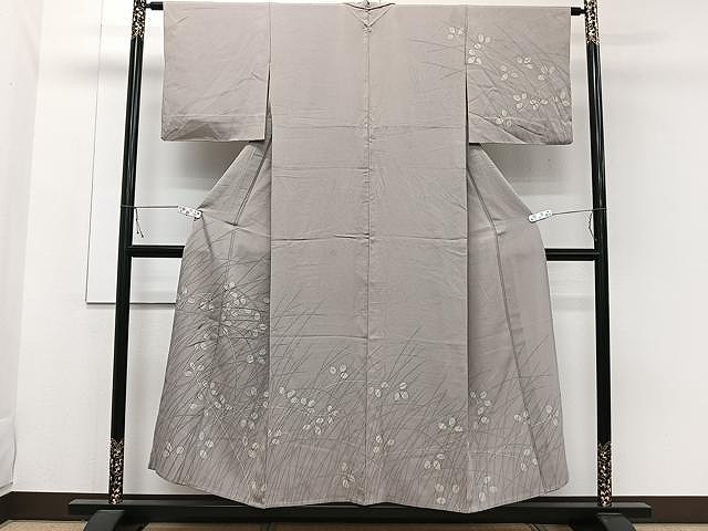 平和屋着物▽訪問着　単衣　刺繍　秋草文　正絹　逸品　CAAW1345xi