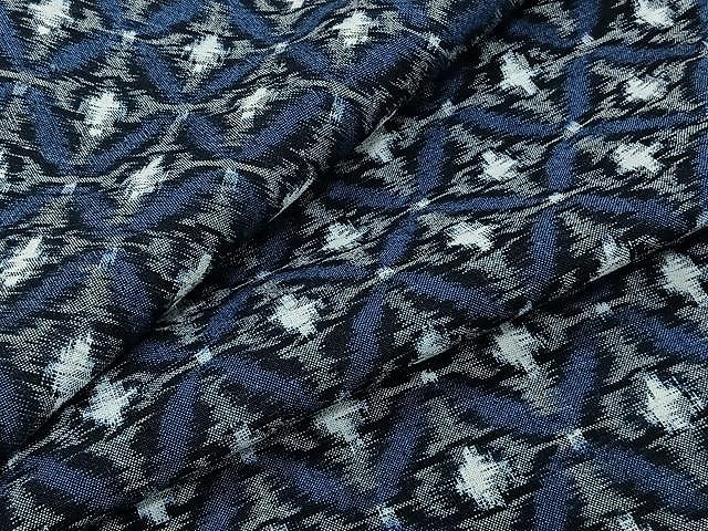 平和屋着物▽久留米絣　単衣　幾何学文　逸品　CAAW1352xi