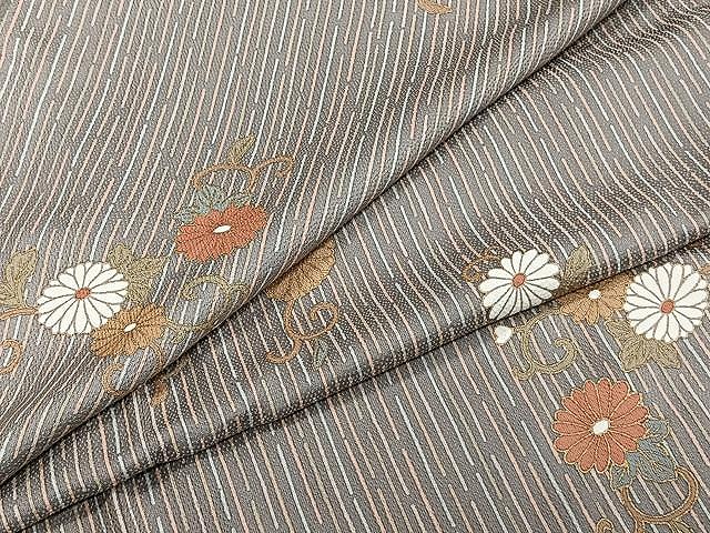 平和屋着物▽上質な小紋　単衣　花唐草文　金彩　正絹　逸品　CAAW1357xi