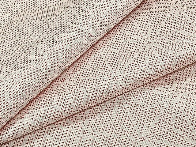 平和屋着物▽上質な紬　単衣　麻の葉文　正絹　逸品　CAAW1392xi