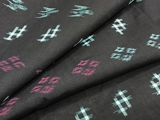 平和屋着物▽久留米絣 単衣 琉球絣文様 綿 逸品 CAAM6877gh