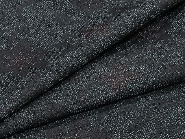 平和屋着物▽上質な紬　単衣　更紗花唐草文　正絹　逸品　CAAW1396xi