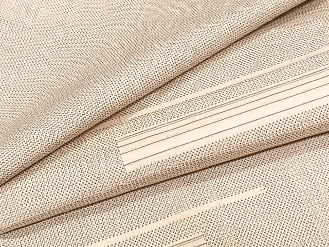 平和屋着物▽上質な紬　単衣　幾何学文　正絹　逸品　CAAW1528xi