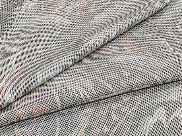 平和屋着物▽上質な紬　単衣　抽象文　正絹　逸品　未使用　CAAW1543xi