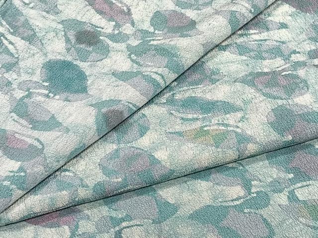 平和屋着物▽上質な小紋　単衣　葉尽くし　正絹　逸品　CAAW1554xi