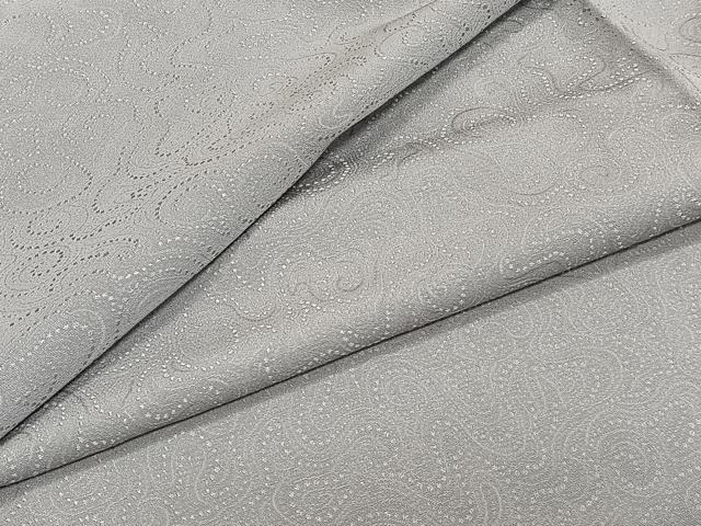 平和屋着物▽上質な色無地　単衣　幾何学地紋　灰青色　正絹　逸品　CAAW1557xi