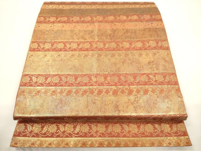 平和屋着物●西陣織　陰山織物謹製　箔屋清兵衛　六通柄袋帯　名物裂間道　金彩　引箔　正絹　逸品　CAAW1636ak